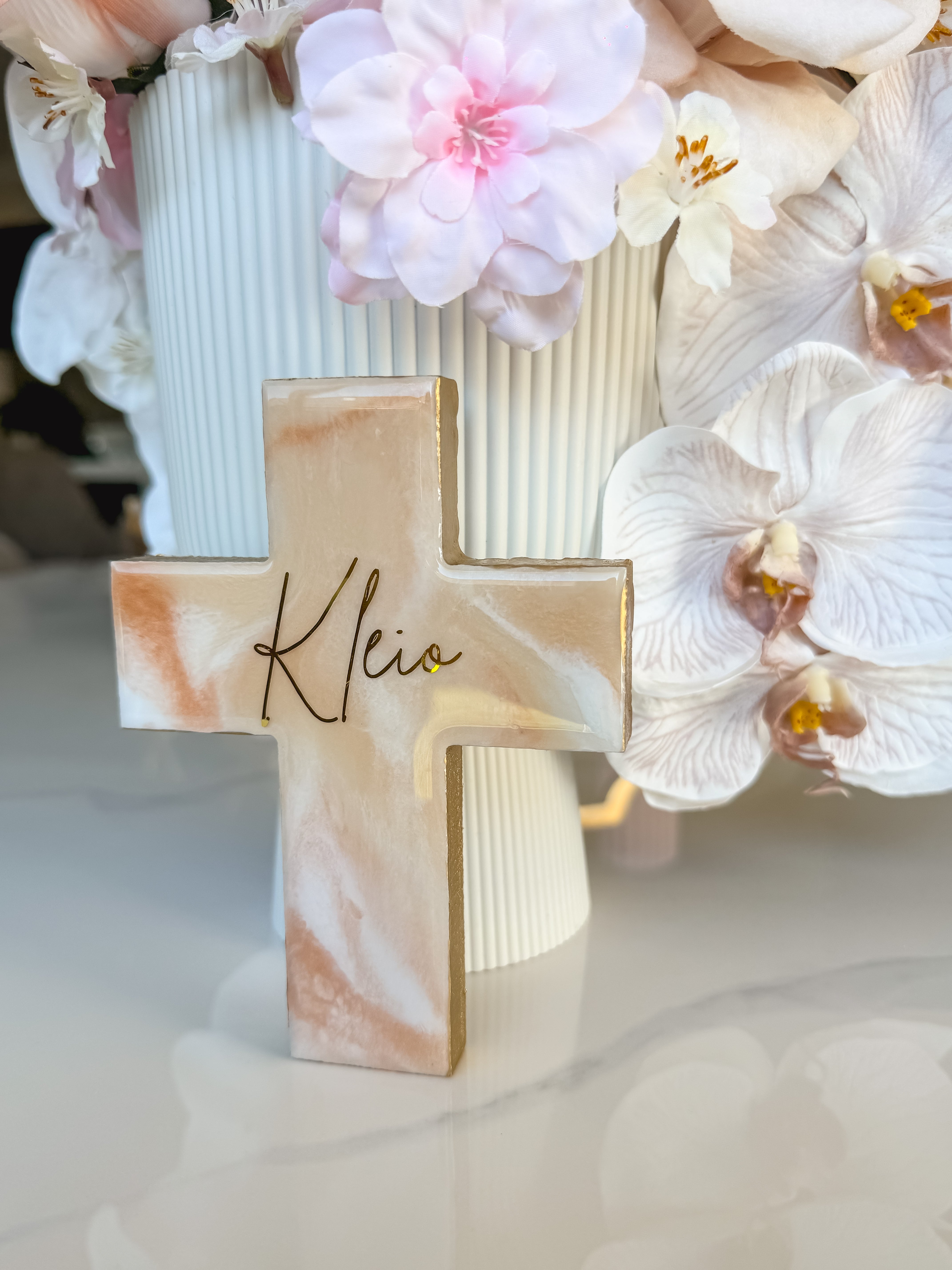 Personalised Resin Cross – Bambi And Bow